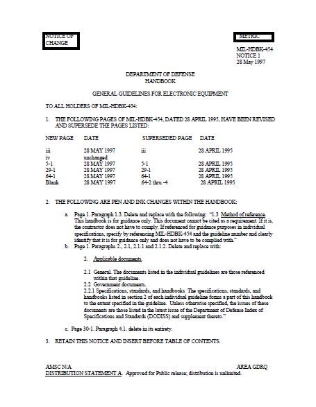 DoD Handbook General Guidelines for Electronic Equipment (notice of ...