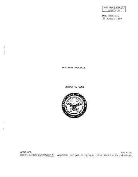 Military Handbook- Design to Cost (1989) | SE Goldmine