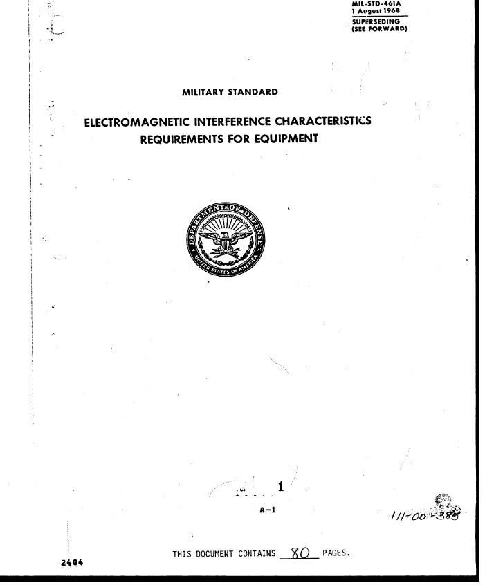 MIL STD- Electromagnetic Interference Characteristics Requirements for ...