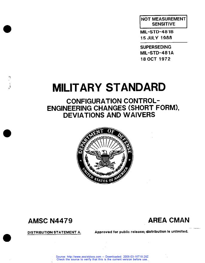 MIL STD- Configuration Control- Engineering Changes (Short Form ...