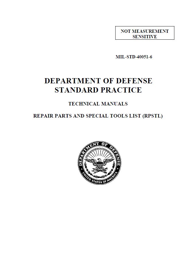 MIL STD- Repair Parts and Special Tools List (RPSTL) | SE Goldmine