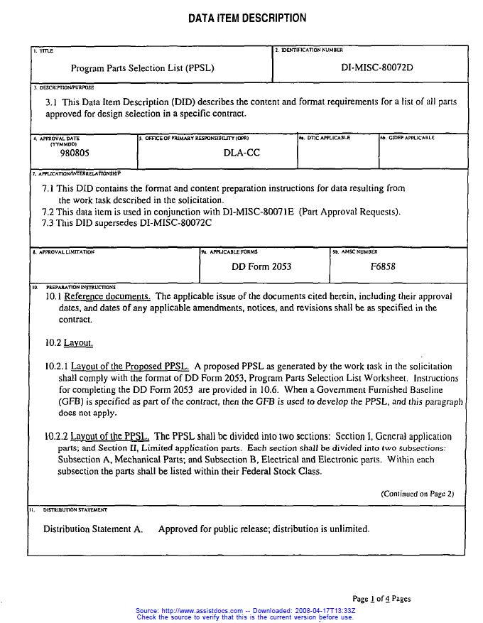 DID- Program Parts Selection List (PPSL) | SE Goldmine