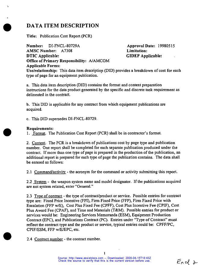 DID- Publication Cost Report (PCR) | SE Goldmine