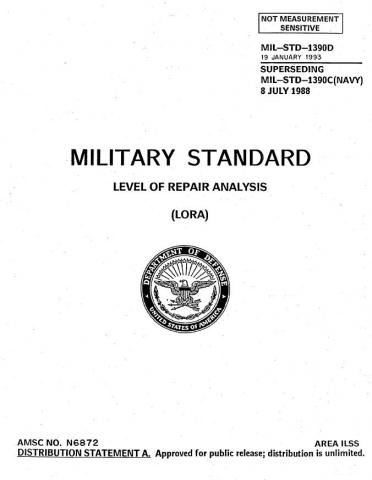 MIL STD- Level of Repair Analysis (LORA) | SE Goldmine