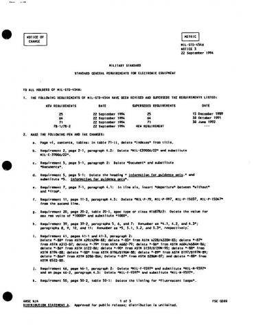 MIL STD- Standard General Requirements for Electronic Equipment | SE ...